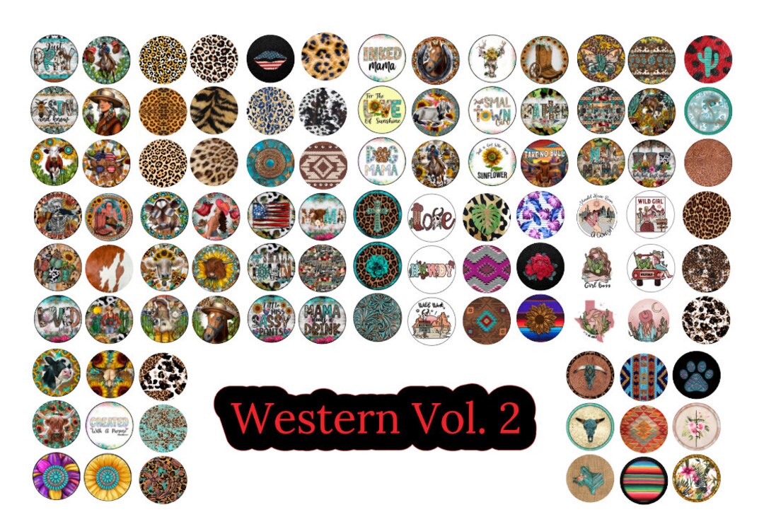 3 Inch Round Western Vol. 2 Cardstock Only for Freshies NO - Etsy