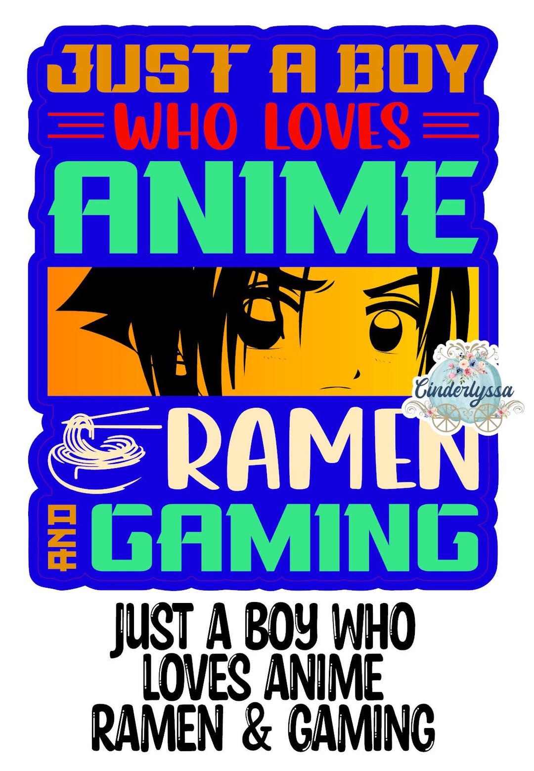 Just a Boy Who Loves Anime, Ramen & Gaming Cardstock Silicone Mold ...