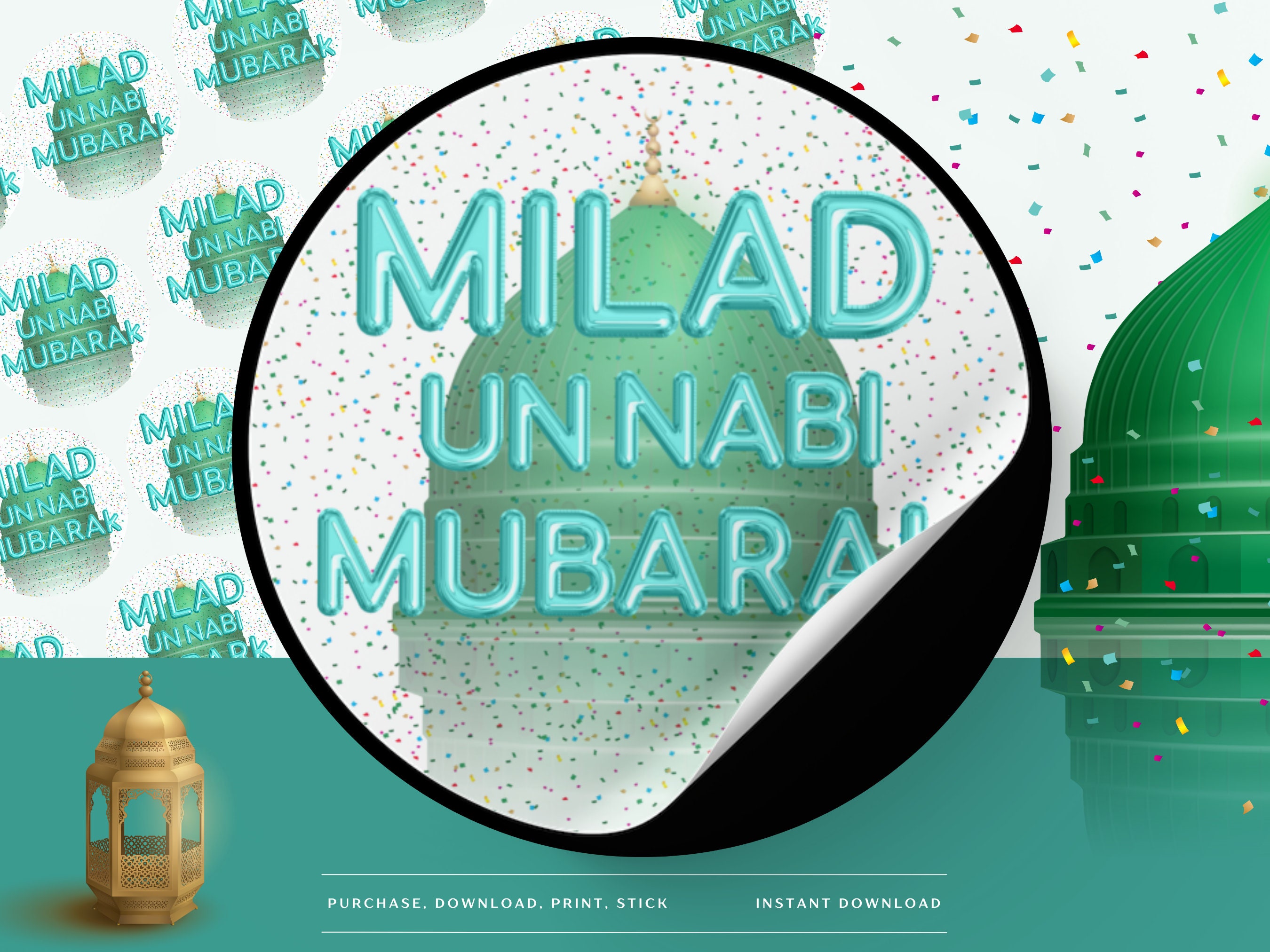 Milad Un Nabi Sticker, Milad Sticker, Milad Nabi, Prophet Muhammad ...