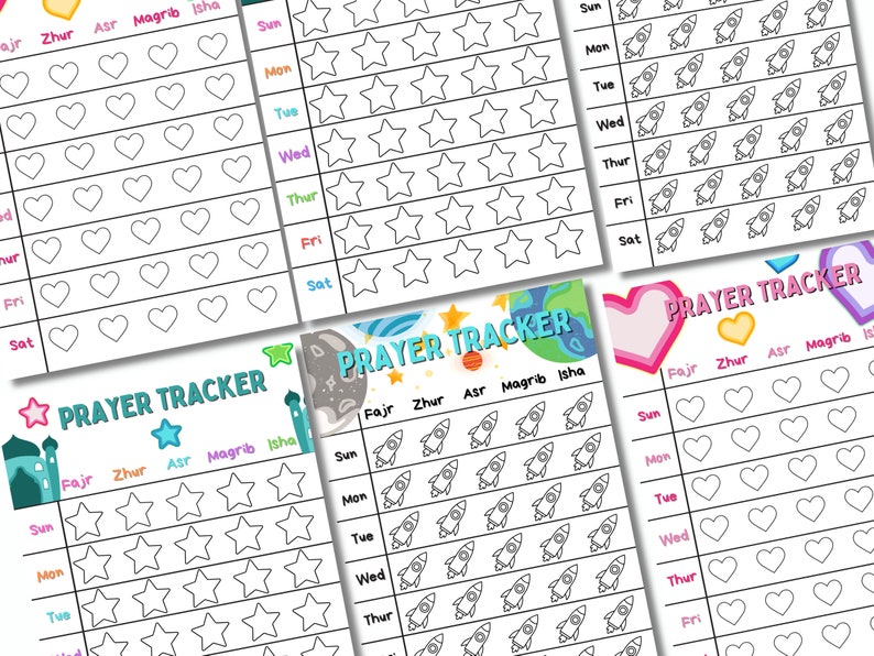 Children's Salah Prayer Tracker Printable Chart (digital Download) - Etsy
