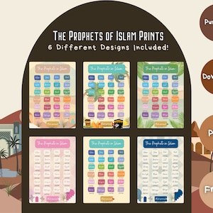 The Prophets in Islam Digital Print Includes 6 Different Prints Wall ...