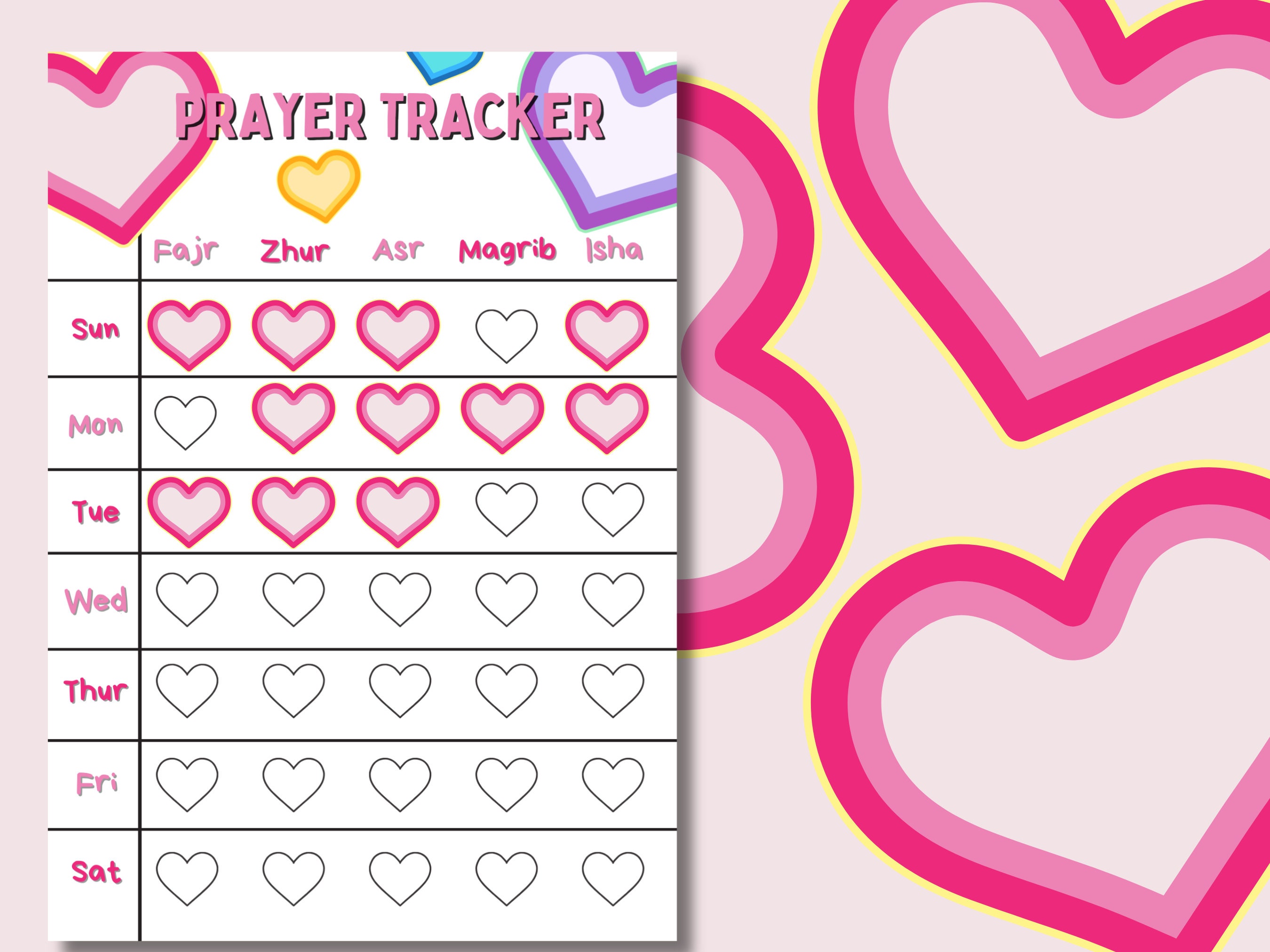 Muslim Children's Prayer Tracker, Salah Tracker Printable, Prayer Chart ...
