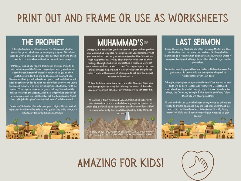 Prophet Muhammad’s Last Sermon Print – A4 Islamic Wall Art | Digital ...