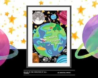 Allah Made Everything Poster Islamic Kids - Etsy