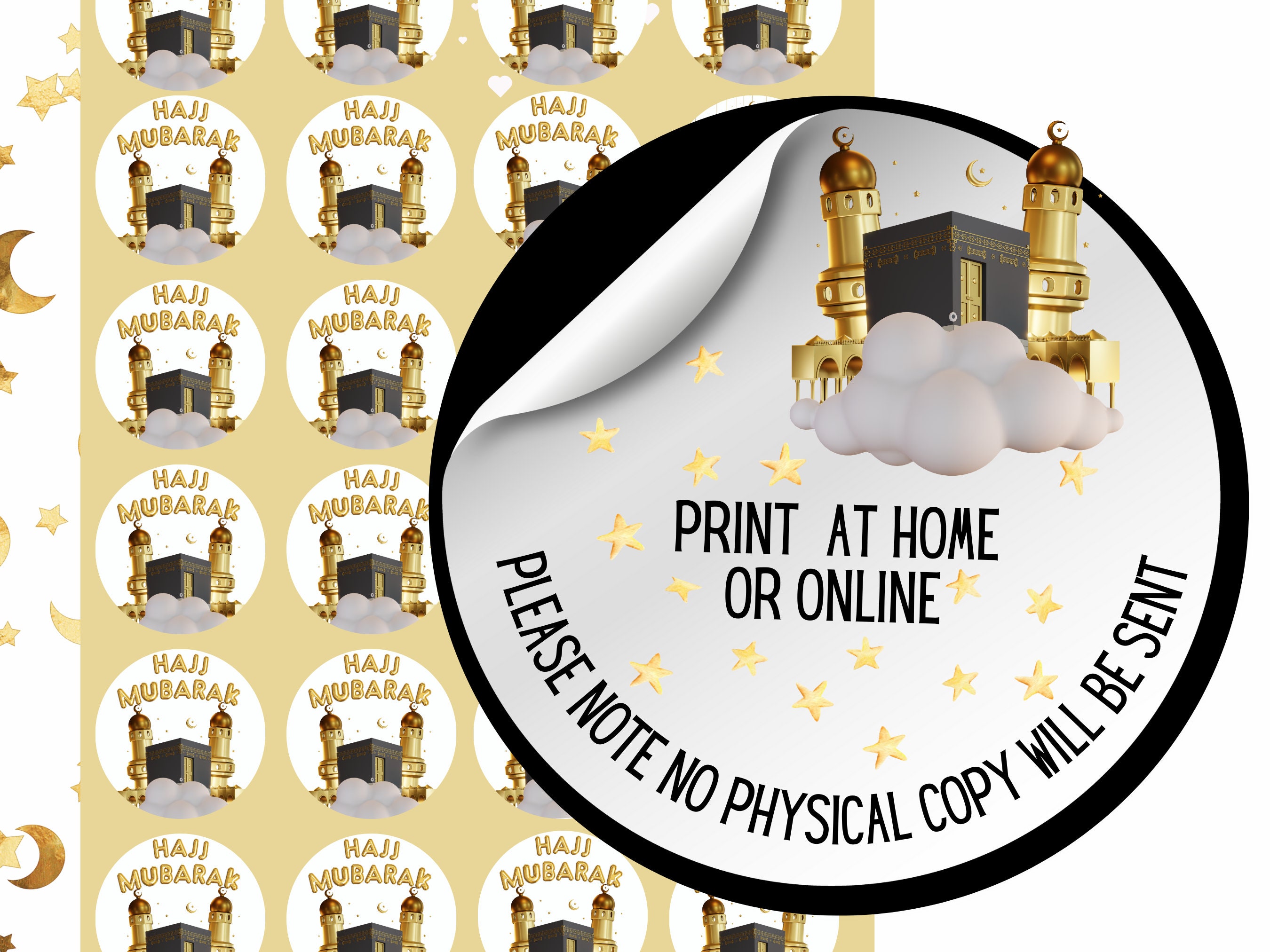 Hajj Mubarak Sticker Hajj Mubarak Printable Sticker Hajj - Etsy