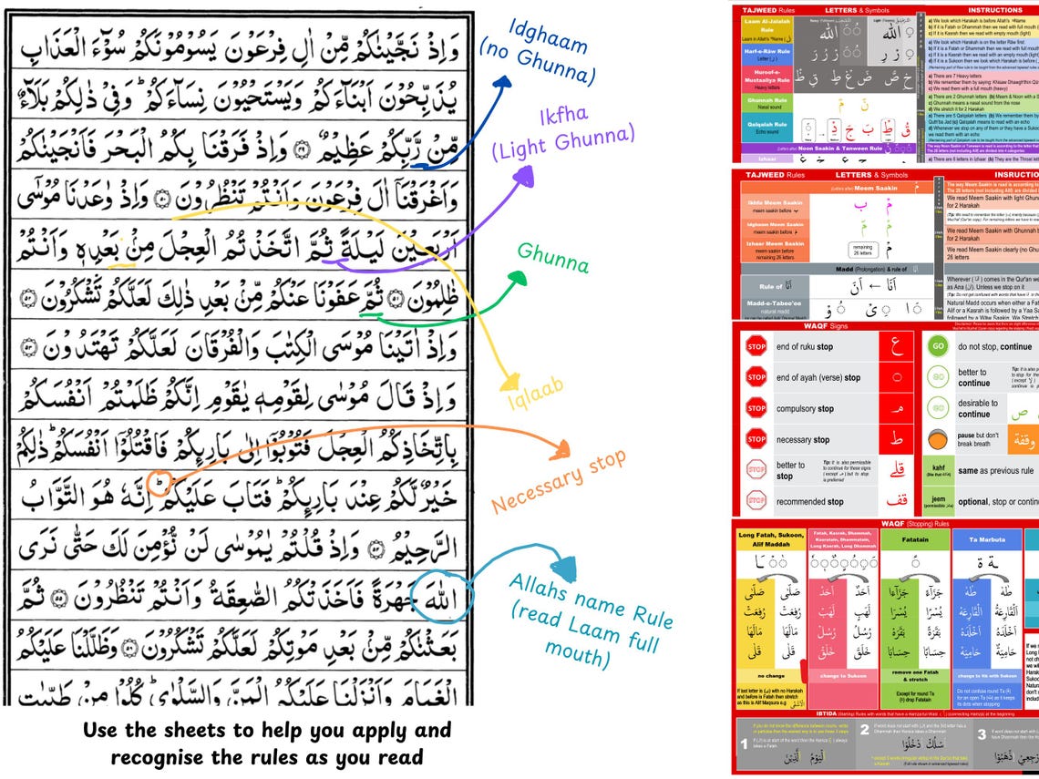 Tajweed Rules Printable Worksheets – Quran Recitation Practice Sheets ...