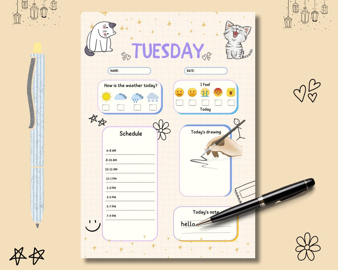Kids Daily Planner / Kids Daily Journal / Diary for Kids / Kids ...