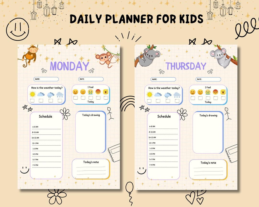 Kids Daily Planner / Kids Daily Journal / Diary for Kids / Kids ...