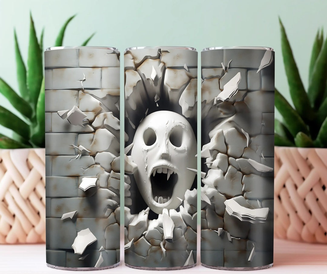 3D Ghost Cracked Hole Tumbler Wrap Design | 20 High-quality 2790x2460px ...