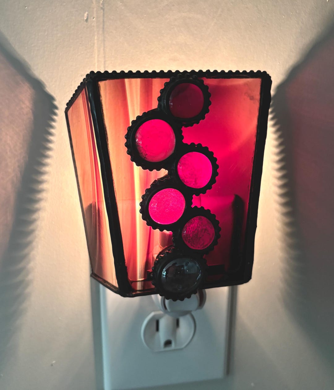 Lava Lamp 7 - 3 Sided Stained Glass Night Light - Rotating Base Option ...