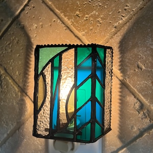 Abstract 5 3 Sided Stained Glass Night Light Rotating Base Option - Etsy