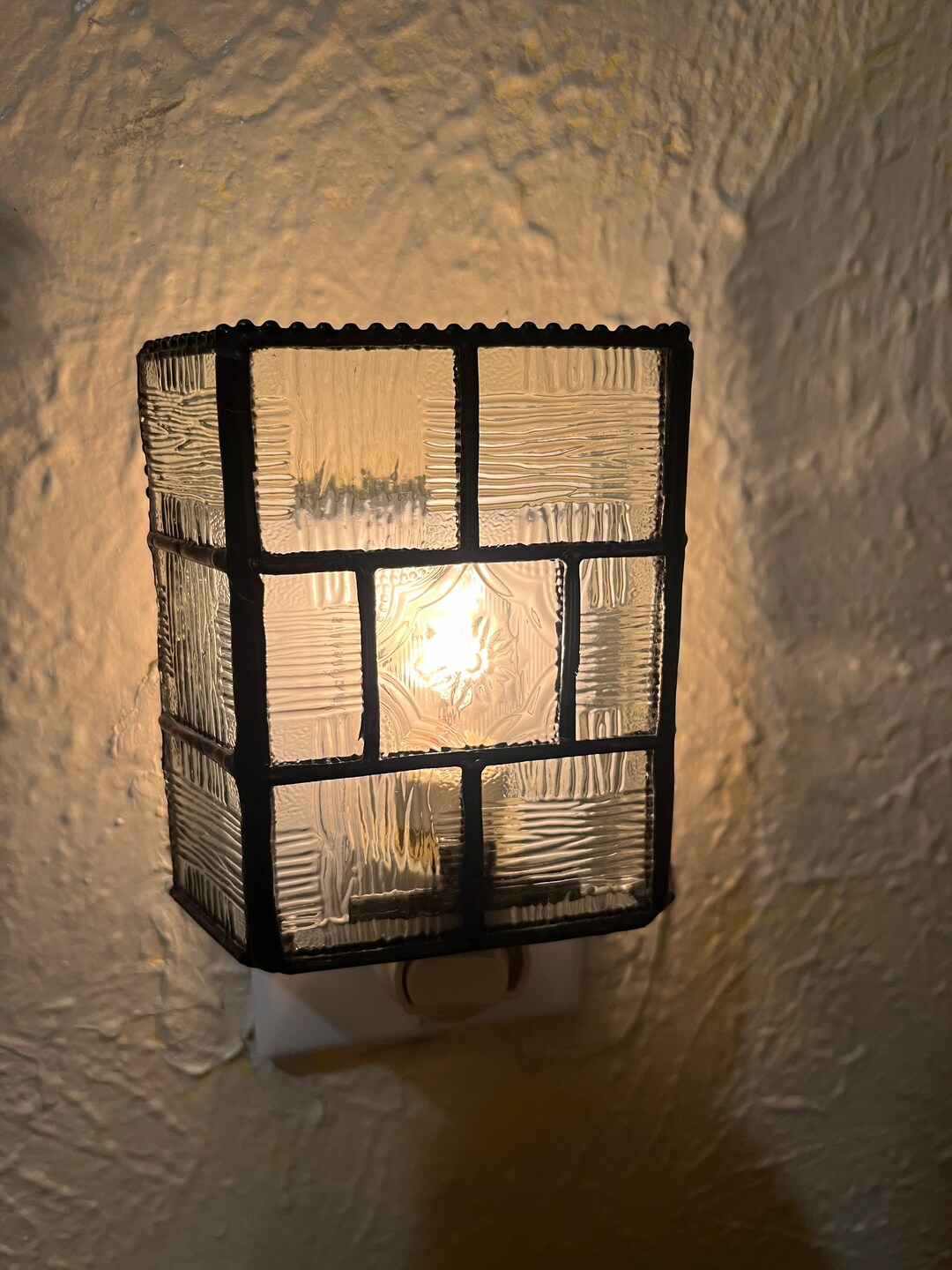 Simply Window 15 3 Sided Clear Glass Night Light Rotating Base Option ...