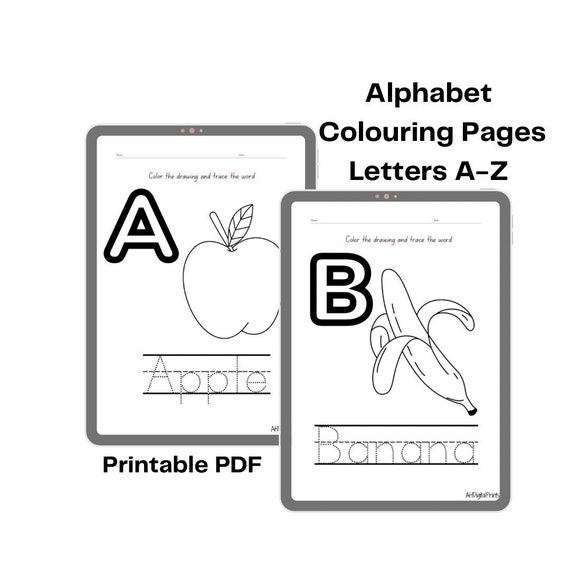 ABC Alphabet Colouring Pages Printable/letters From A to Z 26 | Etsy