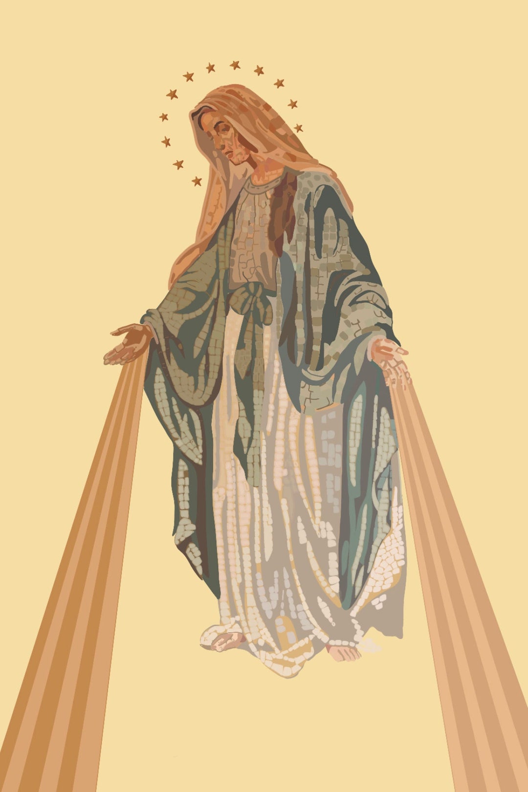 Digital Art Mary the Mother of Jesus Christ - Etsy
