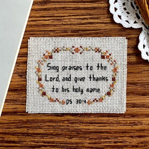 Bible Verse Cross Stitch Pattern Bible Verse Give Thanks Sing Praises ...
