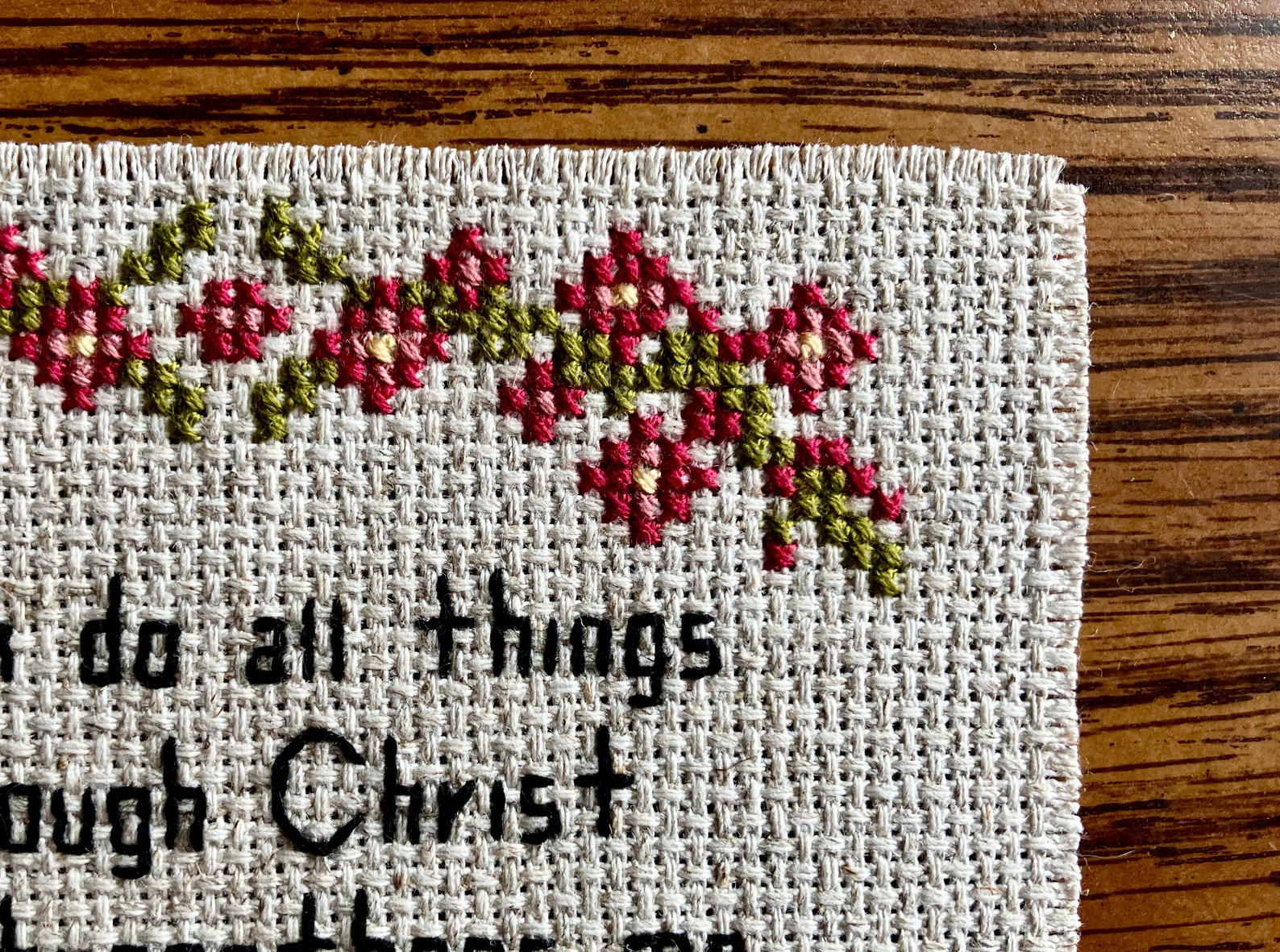 Simple Bible Verse Cross Stitch Pattern Bible Verse Strength Cross ...