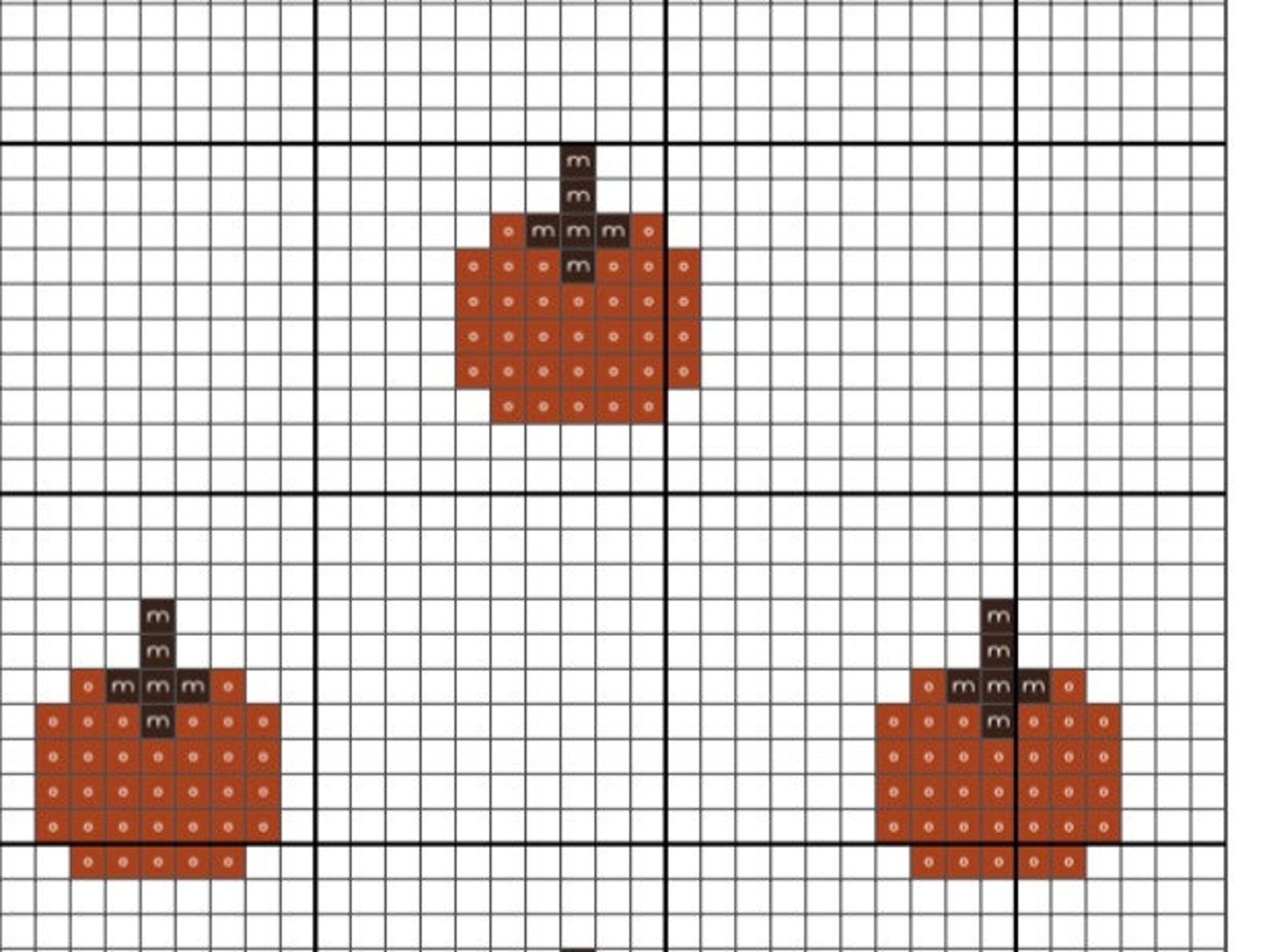 Small Pumpkin Cross Stitch Simple Fall Cross Stitch Pattern Pumpkin ...