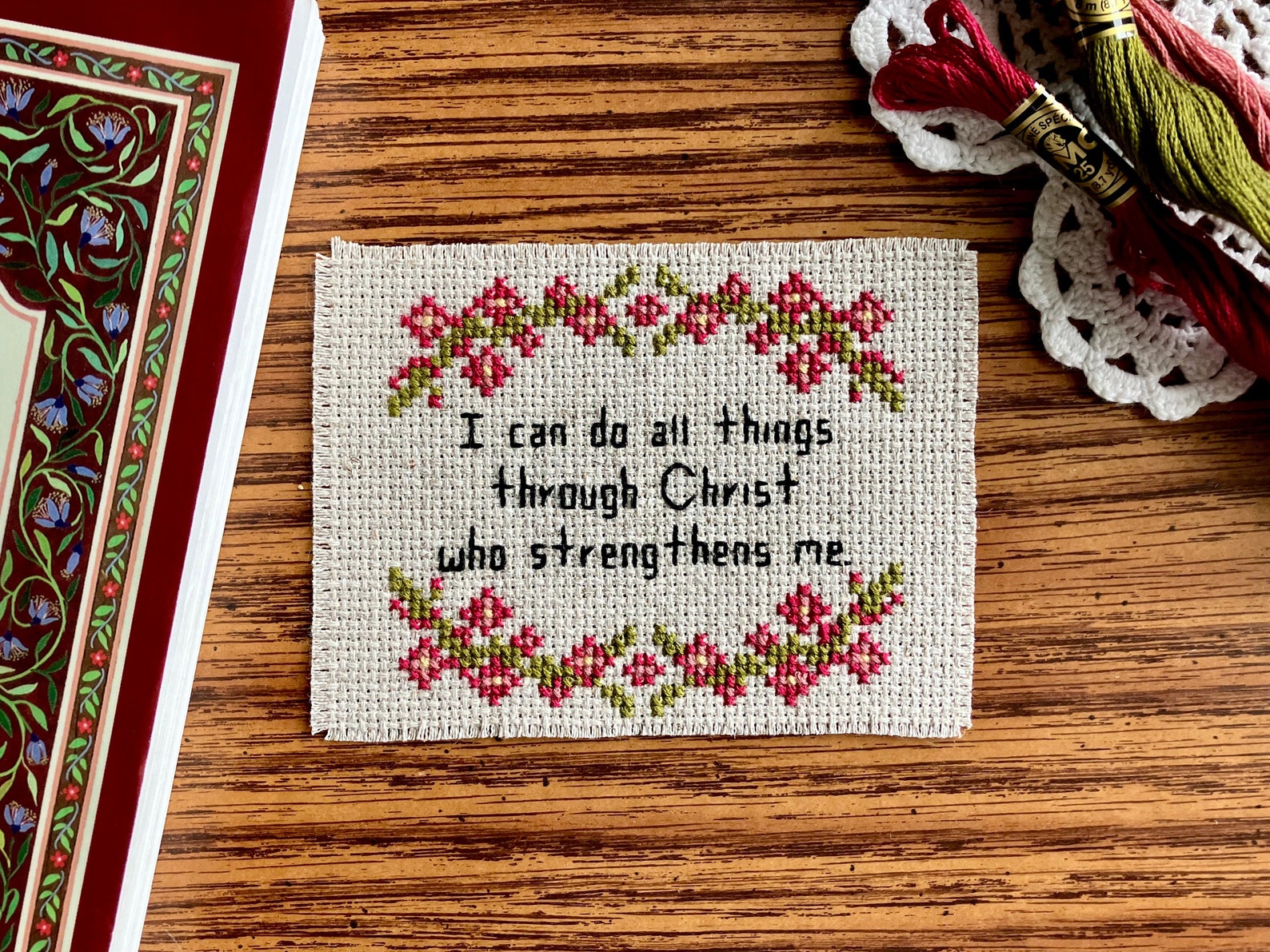 Simple Bible Verse Cross Stitch Pattern Bible Verse Strength Cross ...