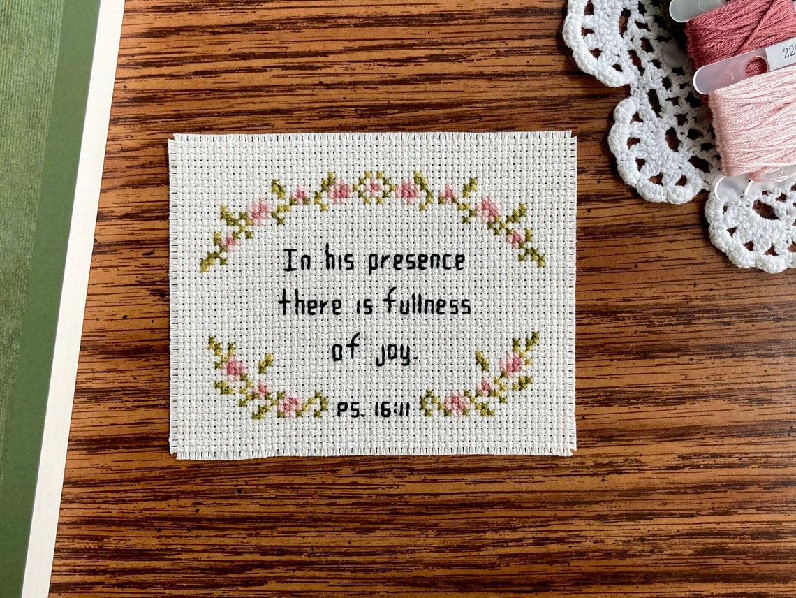 Bible Verse Cross Stitch Pattern Simple Bible Verse Cross Stitch ...