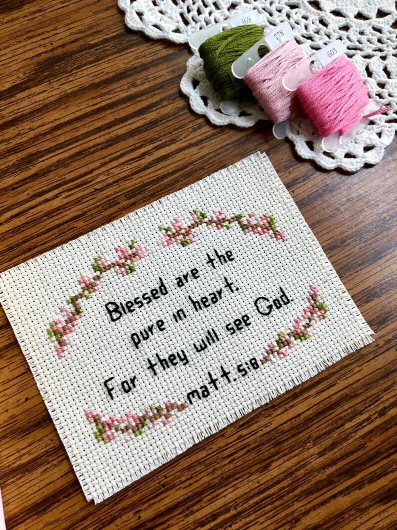 Bible Verse Cross Stitch Pattern Simple Bible Verse Cross Stitch ...