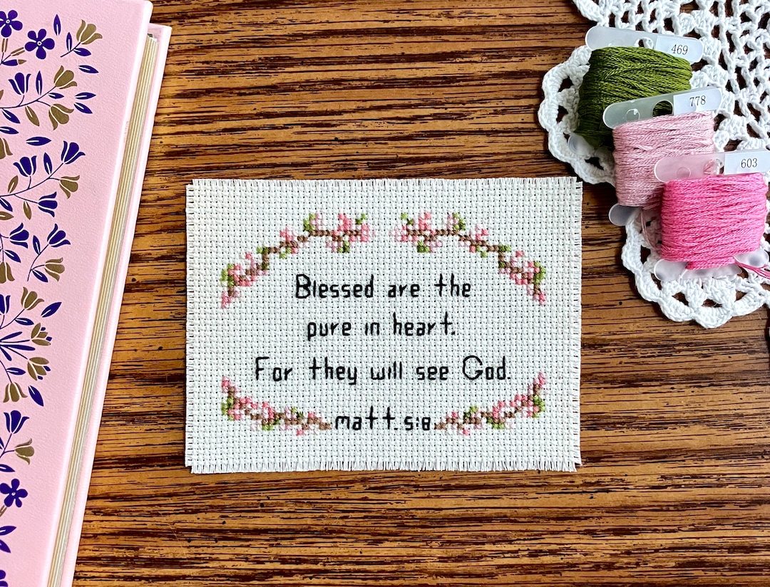 Bible Verse Cross Stitch Pattern Simple Bible Verse Cross Stitch ...