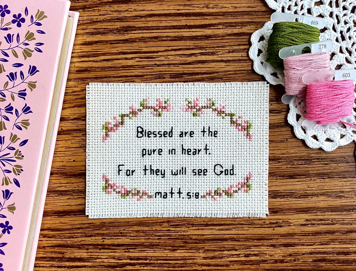 Bible Verse Cross Stitch Pattern Simple Bible Verse Cross Stitch ...