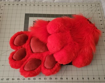 Red and Black Fursuit Paws - Etsy