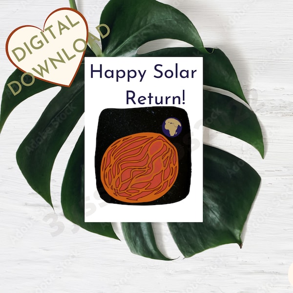 Happy Solar Return Birthday Card - Etsy