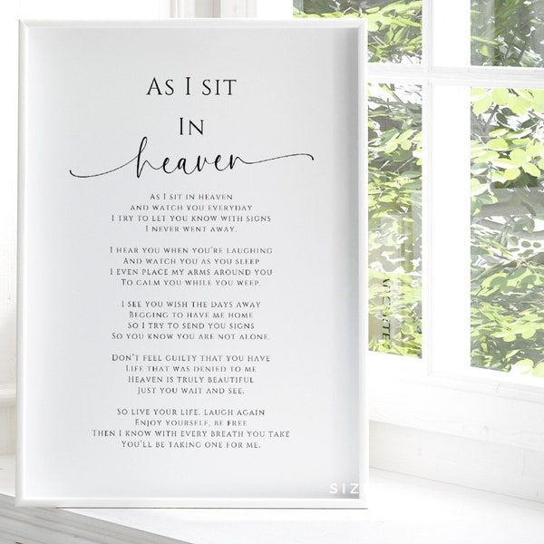 Bereavement Poem, DIGITAL DOWNLOAD, Condolence Gift, Remembrance Gift ...