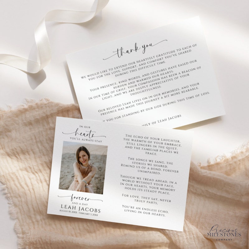 Funeral Thank You Note Cards - Etsy