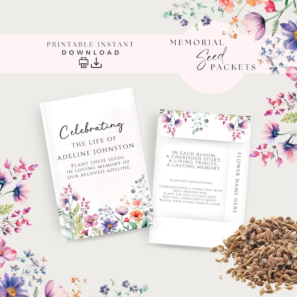 Wildflower Seed Packets for Memorial - Etsy