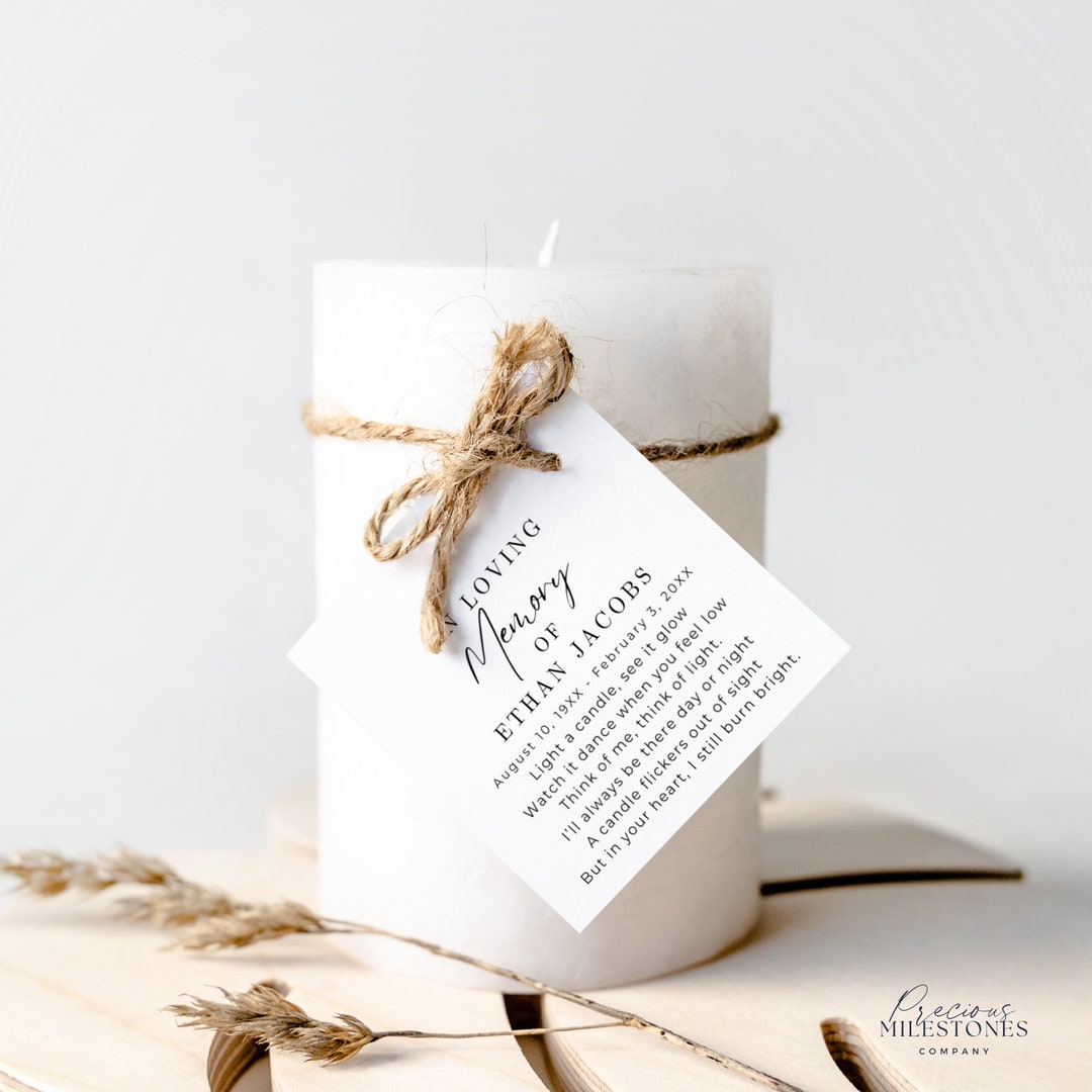 This Candle Burns,funeral Candle Tag,memorial Candle Tag,funeral Favor ...
