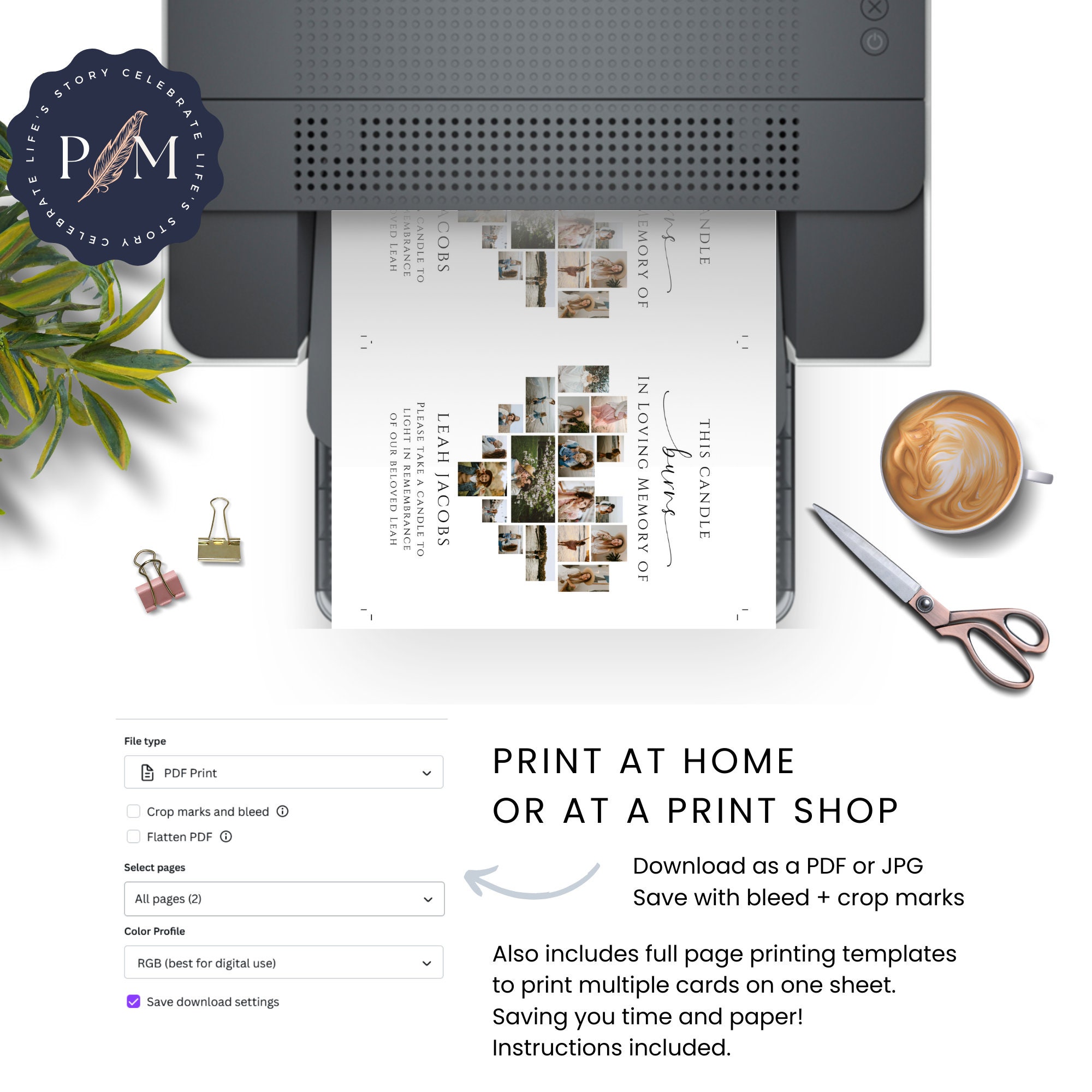 This Candle Burns in Memory, Funeral Favor Candle Tag and Sign ...