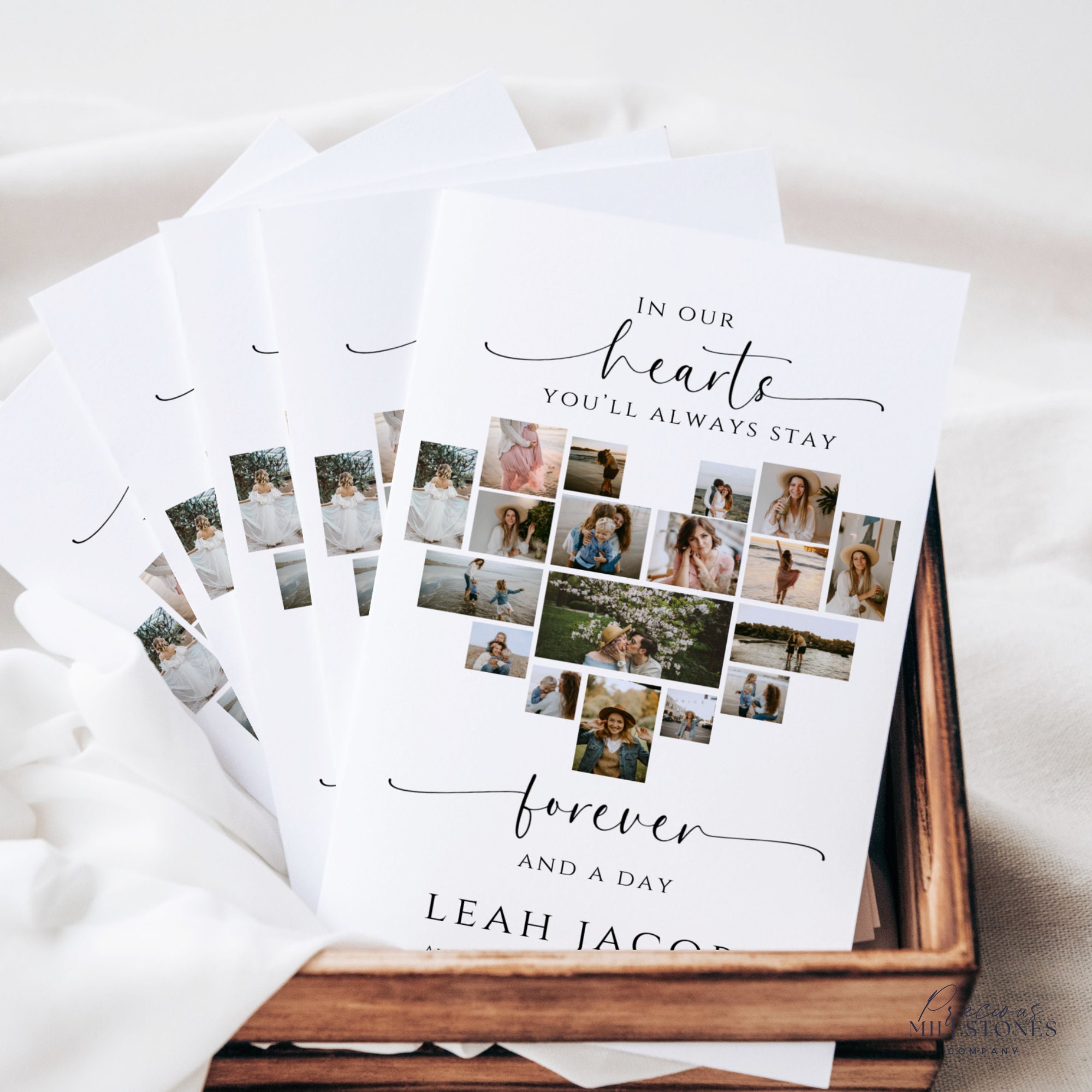 Forever in Our Hearts Funeral Program, Bifold Template, Simple Memorial ...