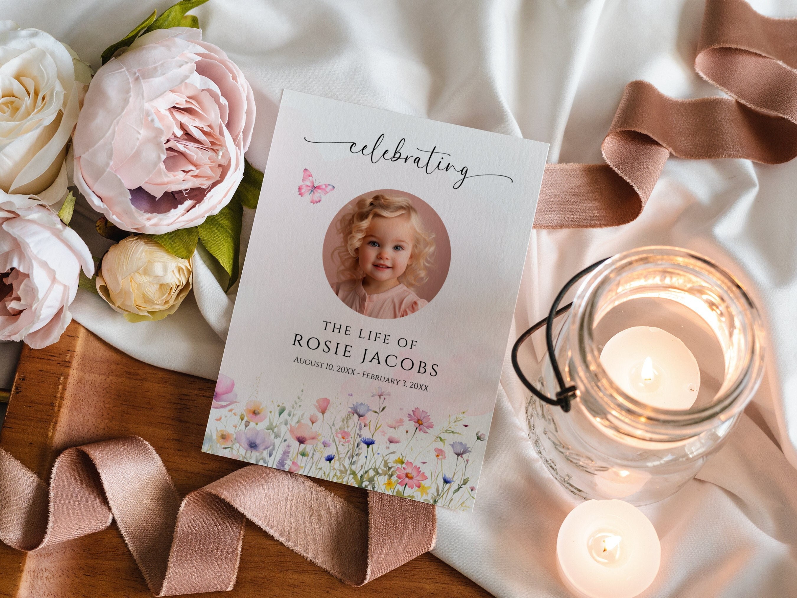 Baby Child Funeral Program Editable Template, Celebrating the Life Of ...