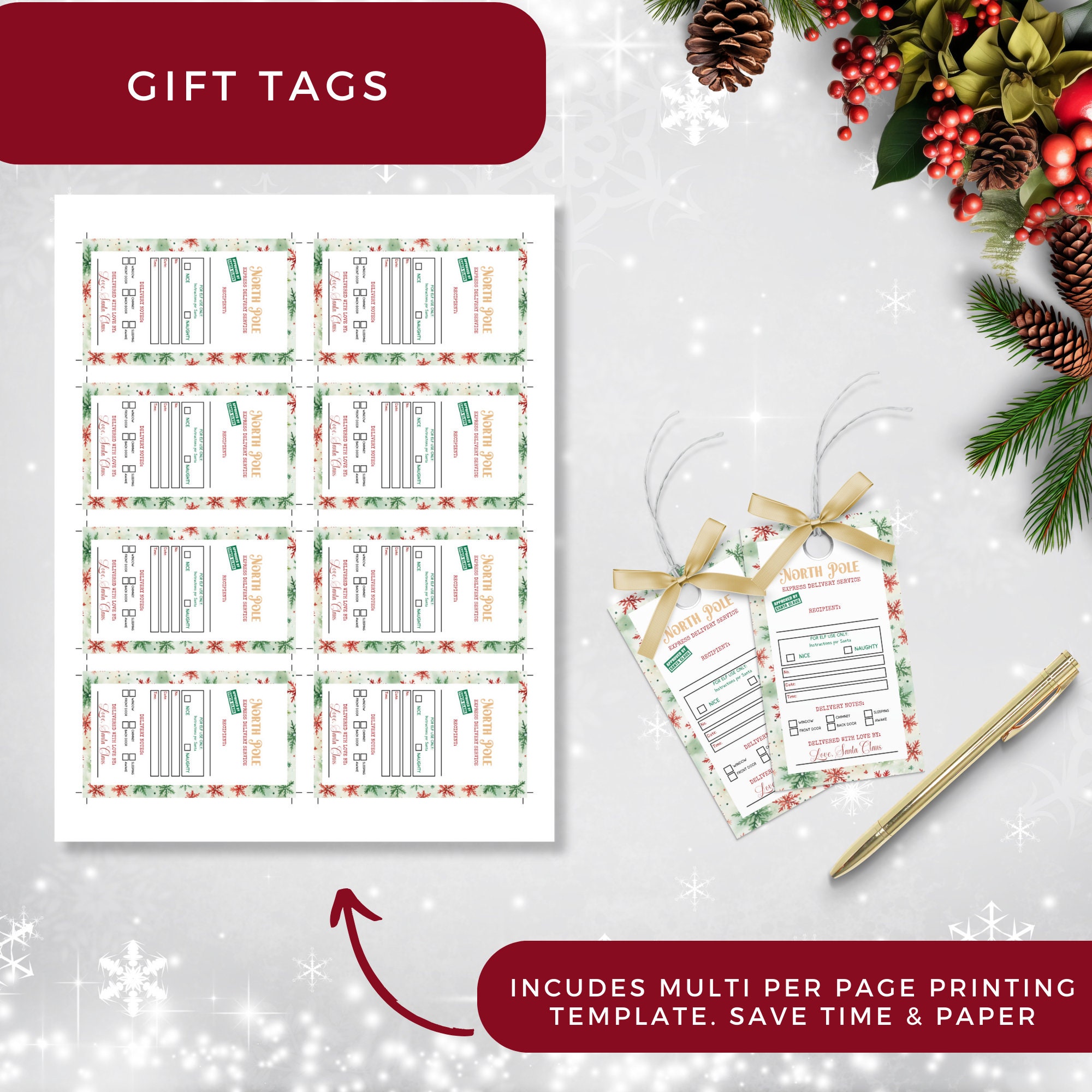 Santa Wishlist Letter Bundle, Nice List, Letter From Santa, Editable ...