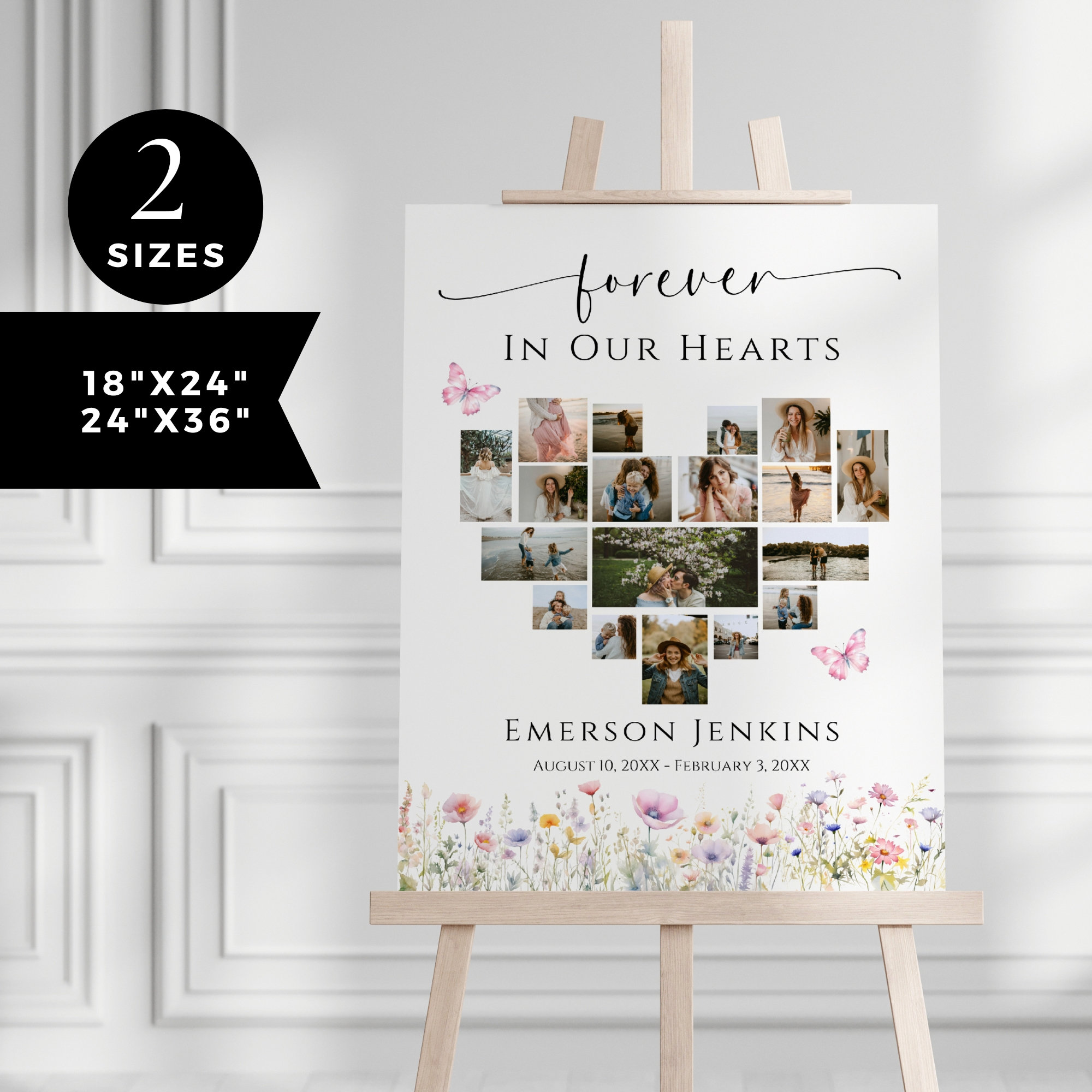 Funeral Welcome Sign Personalized,editable Memorial Service Photo Board ...