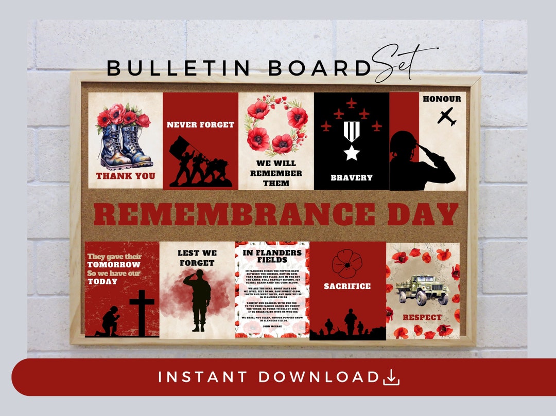 Remembrance Day Bulletin Board Printable Posters, INSTANT Download ...