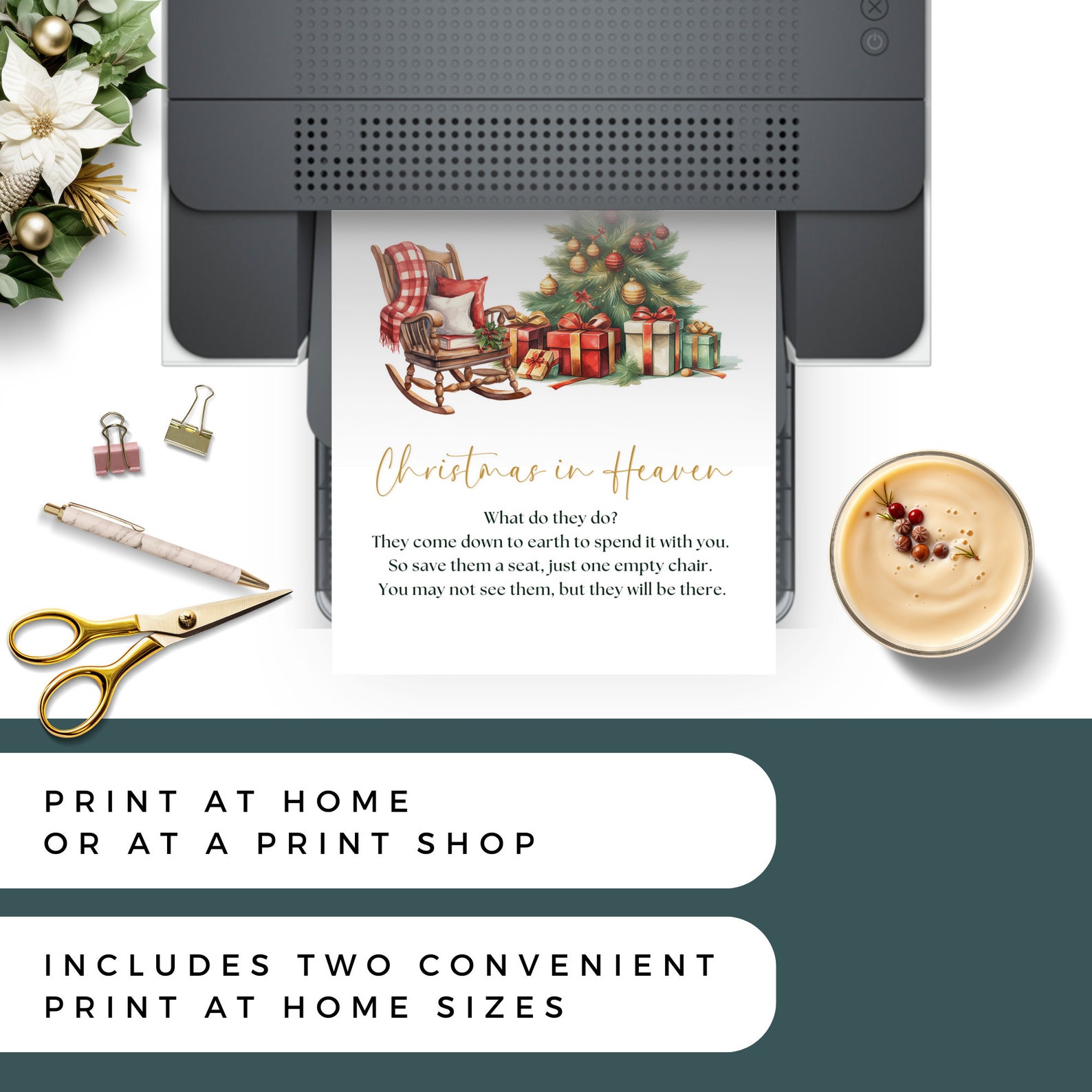 Printable Christmas in Heaven Poem, What Do They Do, Save a Chair ...