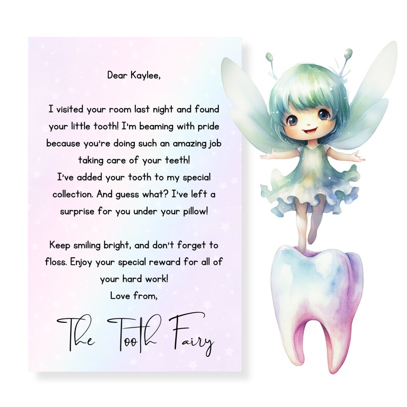 Printable Mini Tooth Fairy Set With Envelope Editable Tooth - Etsy