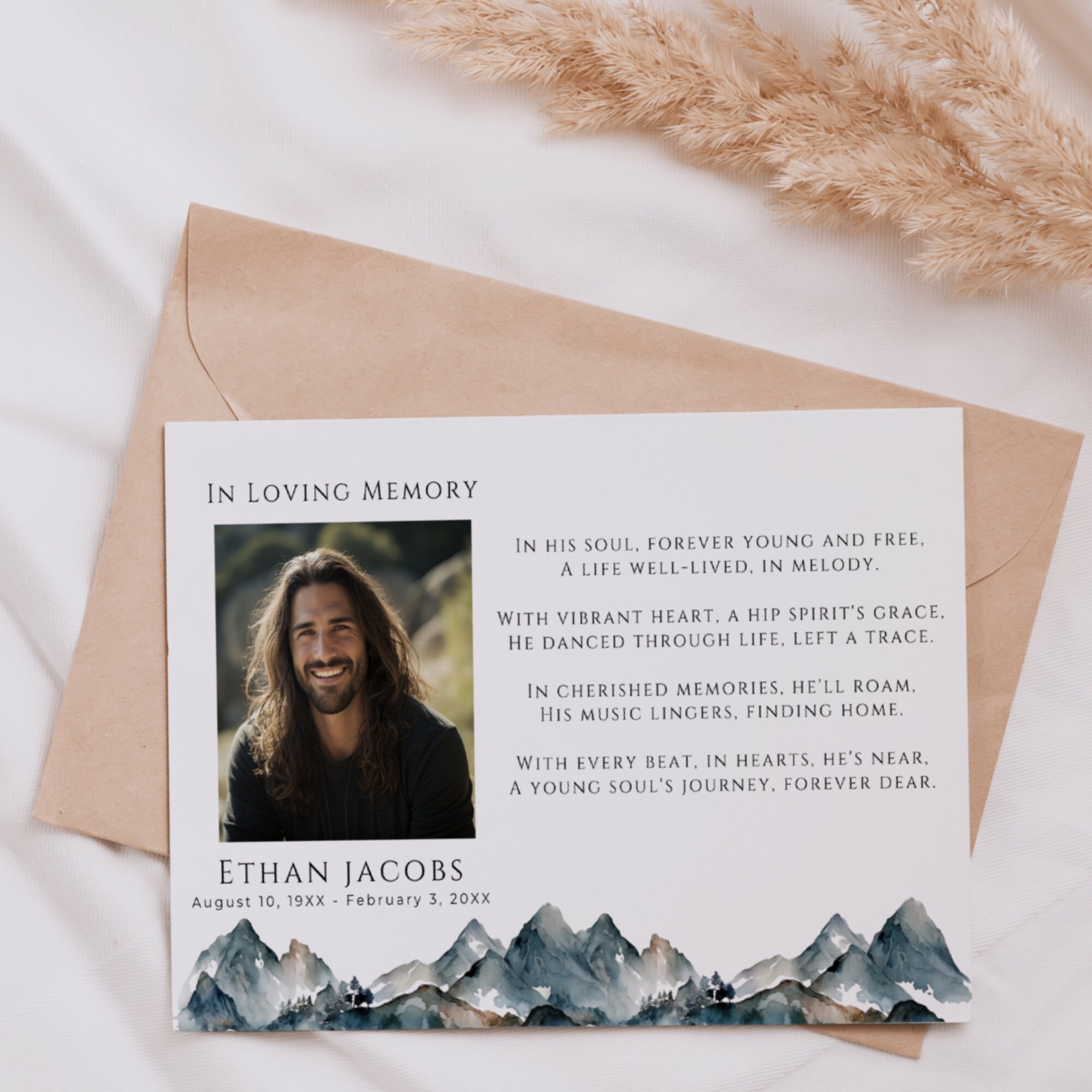 Funeral Thank You Card Sympathy Acknowledgement Card - Etsy