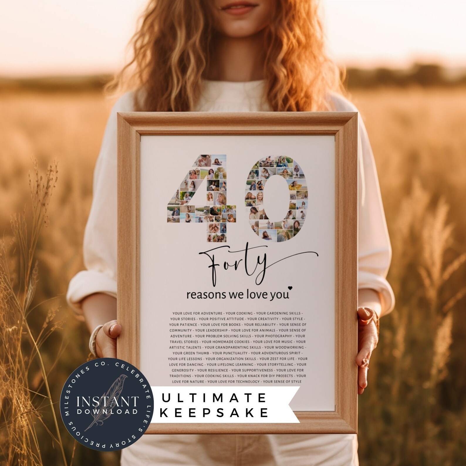 40 Reasons We Love You Digital Download, Printable Template, Custom ...
