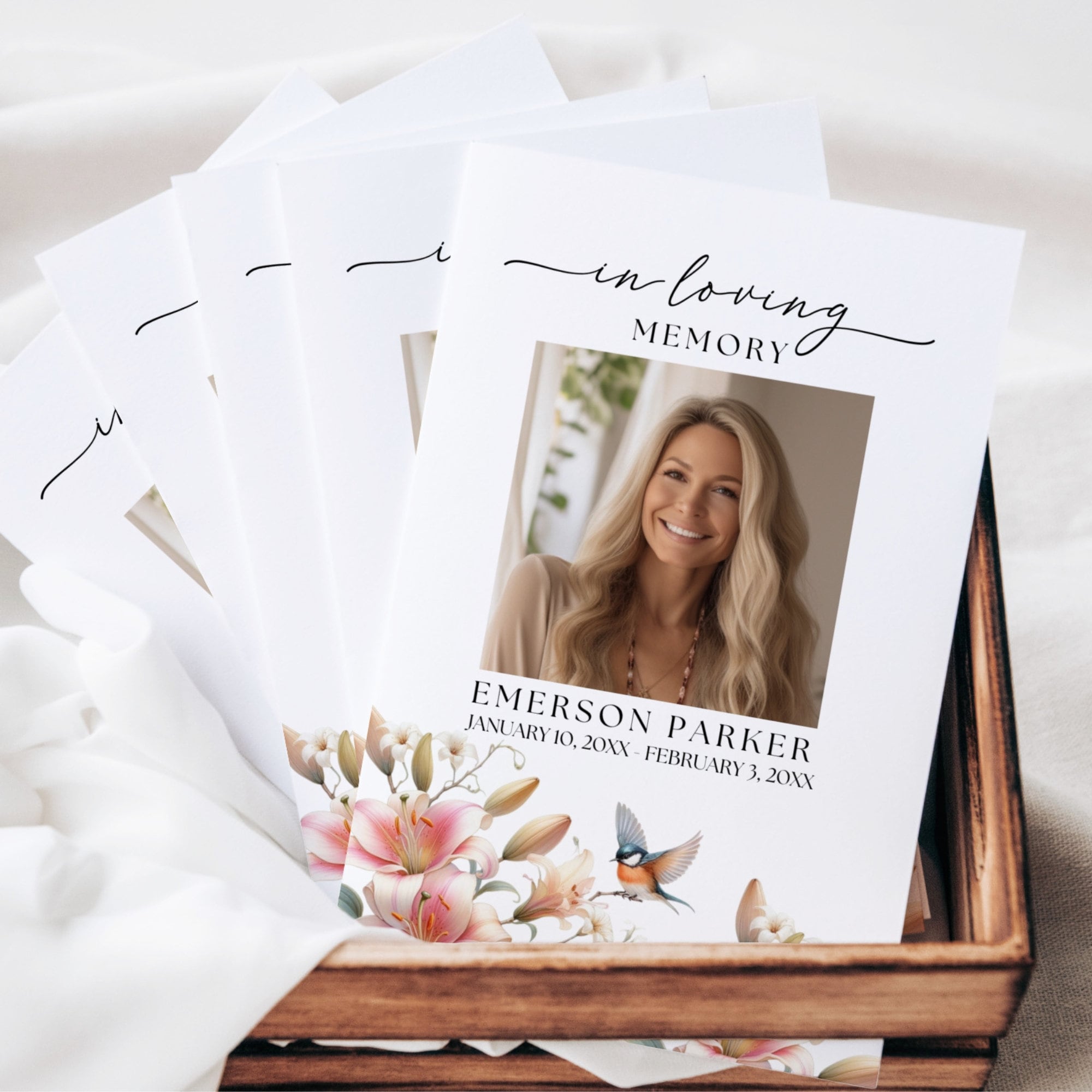 Funeral Program Birds, Editable Template, Celebrating the Life Of ...