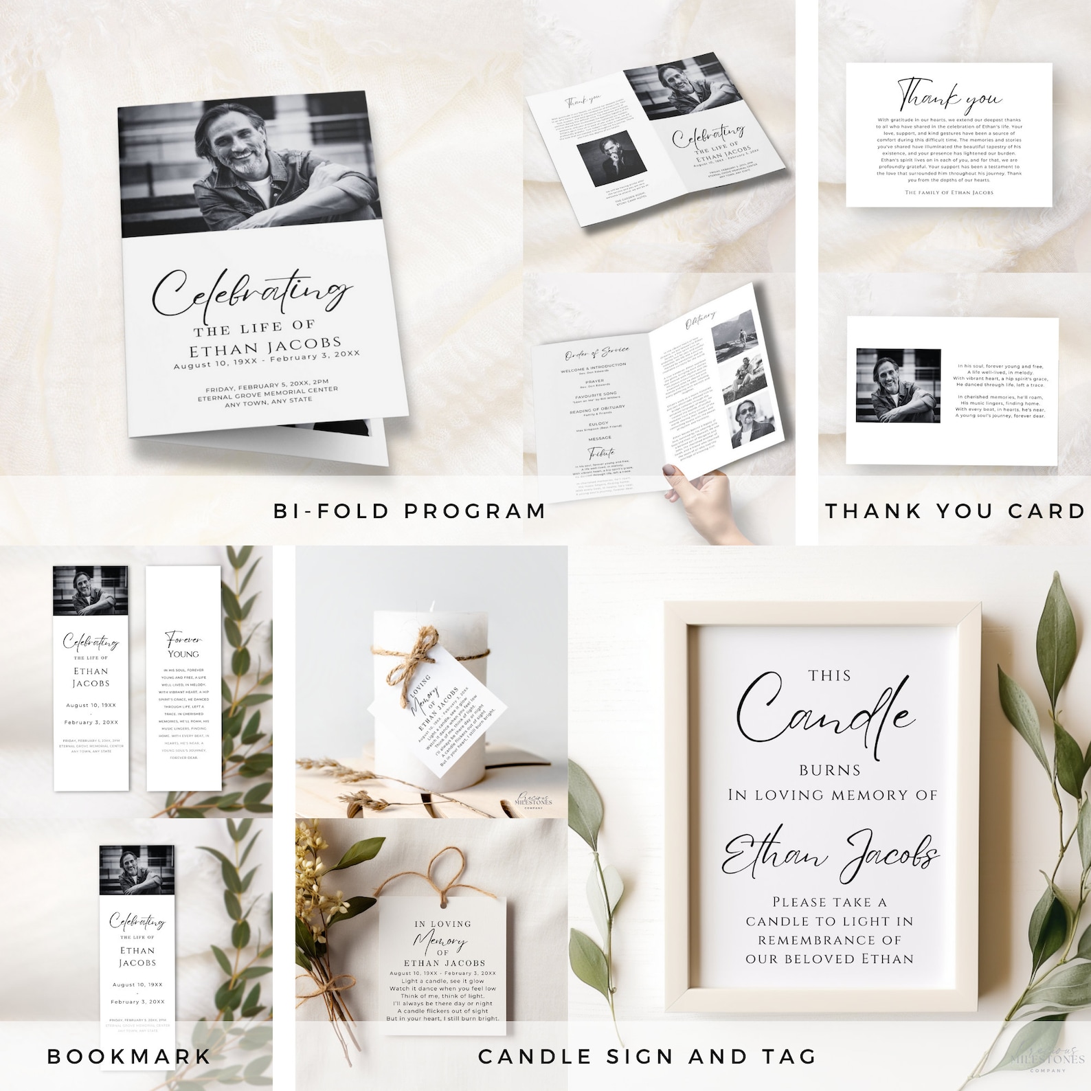 Editable Funeral Bundle, Funeral Program Bundle, Celebration of Life ...