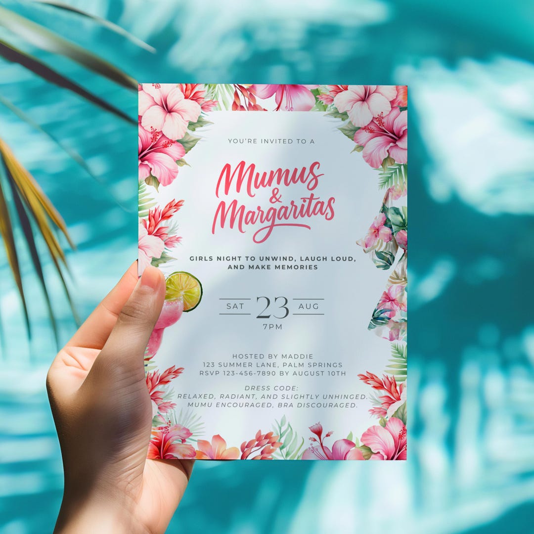 Mumu Party Invitation, Editable Digital Template, Muumuu Margarita ...