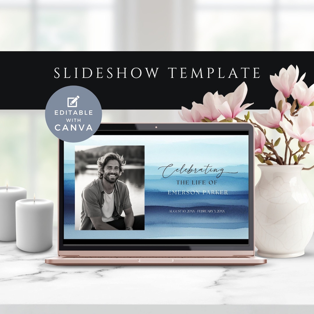 Funeral Slideshow Template Canva, Celebrating the Life of Presentation ...