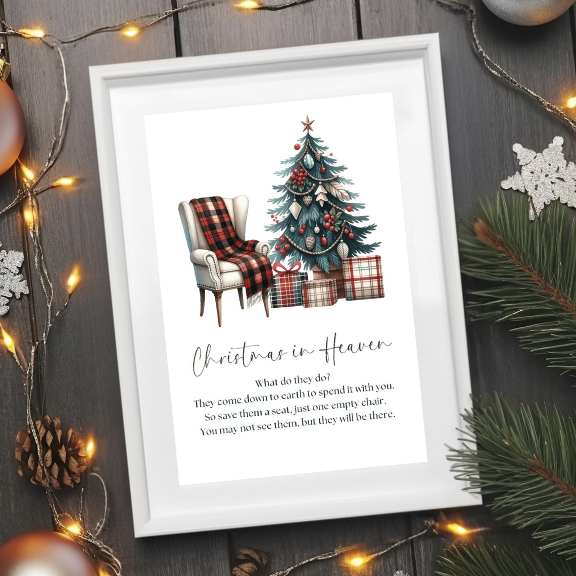 Printable Christmas in Heaven Poem, What Do They Do, Save a Chair ...