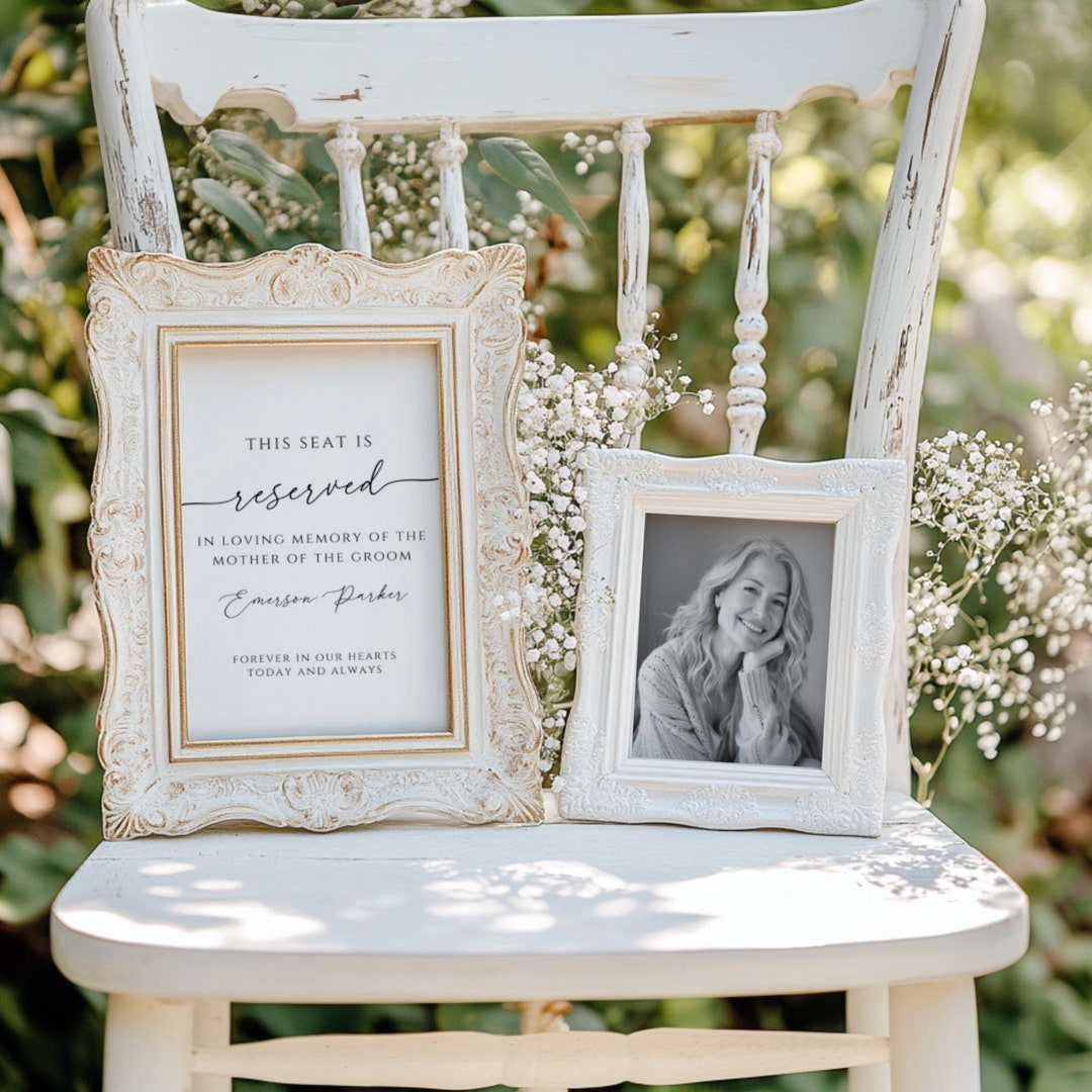Reserved Seating Sign Wedding in Memory, Canva Template in Loving ...