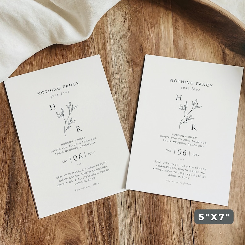 Civil Wedding Invite Template, Courthouse City Hall Minimalist, Modern ...