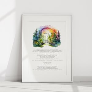 Rainbow Bridge Poem Download, Digital Printable Tribute Sign, Pet Loss ...